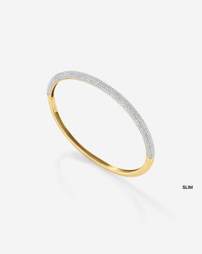 Pavé Diamond Stackable Gold Cloud Bangle – Ring Concierge