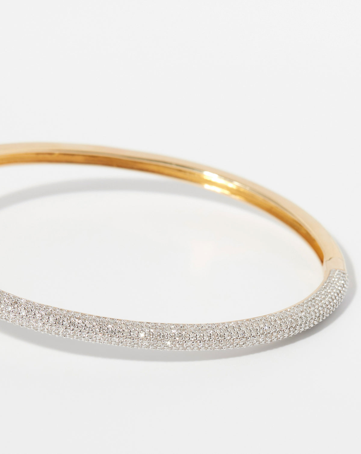 Pavé Diamond Stackable Gold Cloud Bangle – Ring Concierge